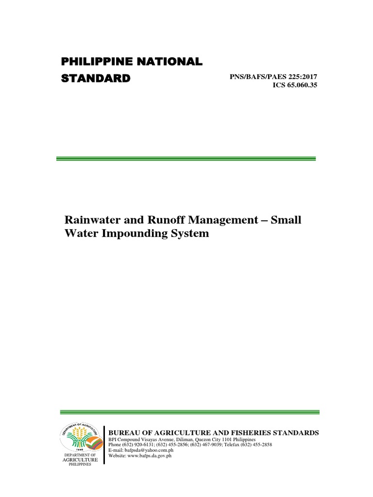 PNS BAFS PAES 225 - 2017 - Rainwater and Runoff Management - Small ...