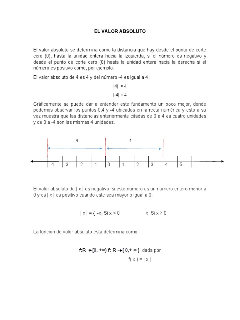 El Valor Absoluto | PDF | Ecuaciones | Intervalo (Matemáticas)
