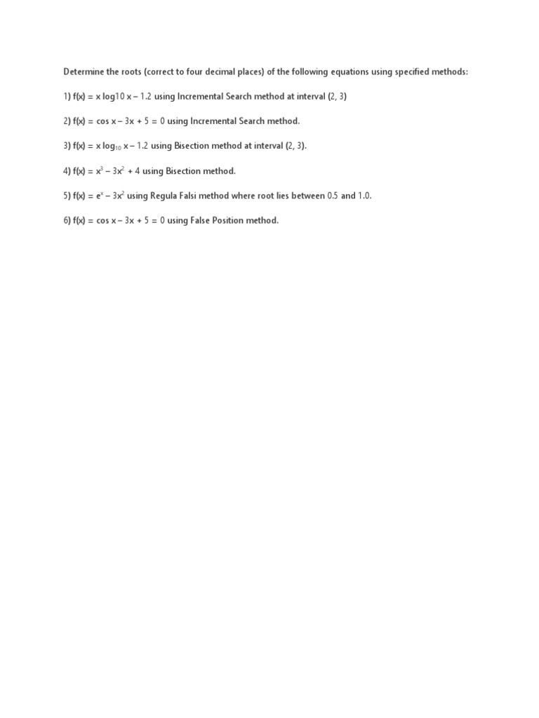 Assignment3 Bracketing Methods | PDF