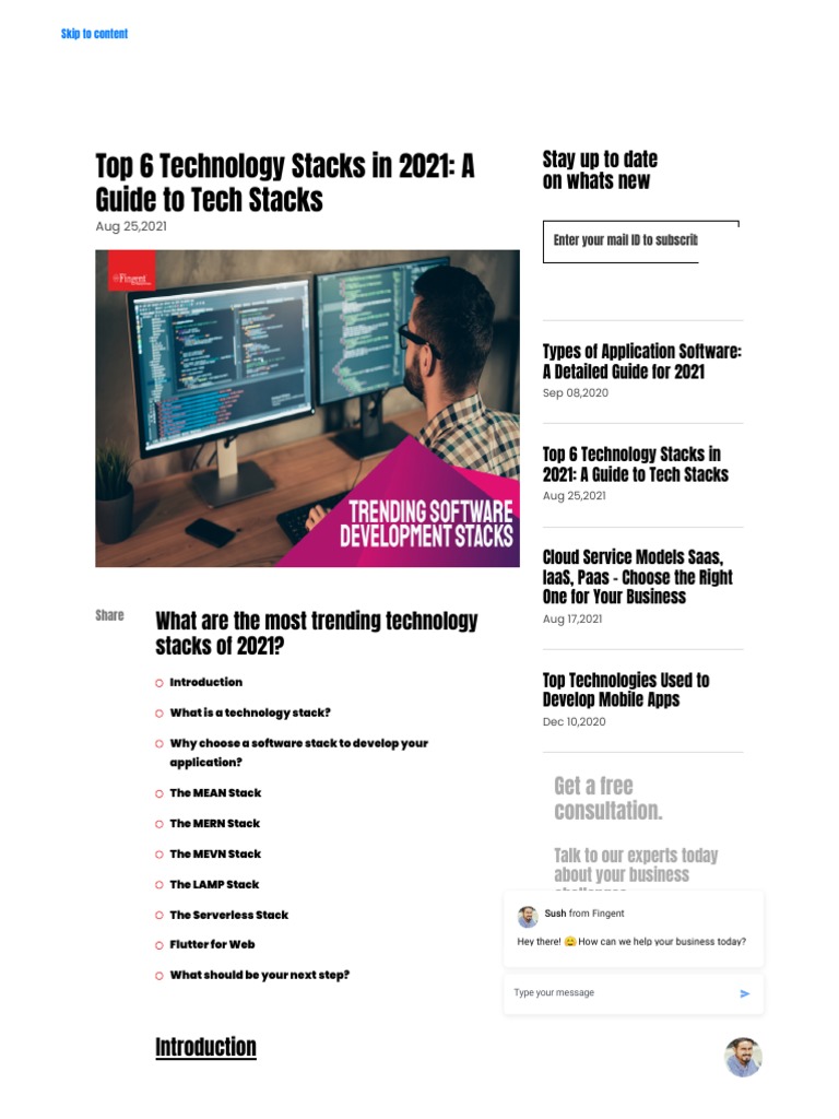 Top 6 Technology Stacks in 2021 - A Guide To Tech Stacks - Fingent ...