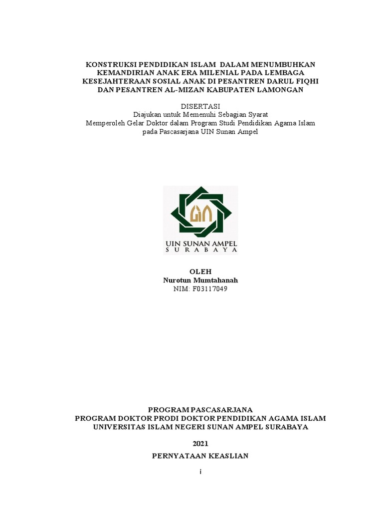 Prahal - Disertasi - Ok | PDF | Sains & Matematika