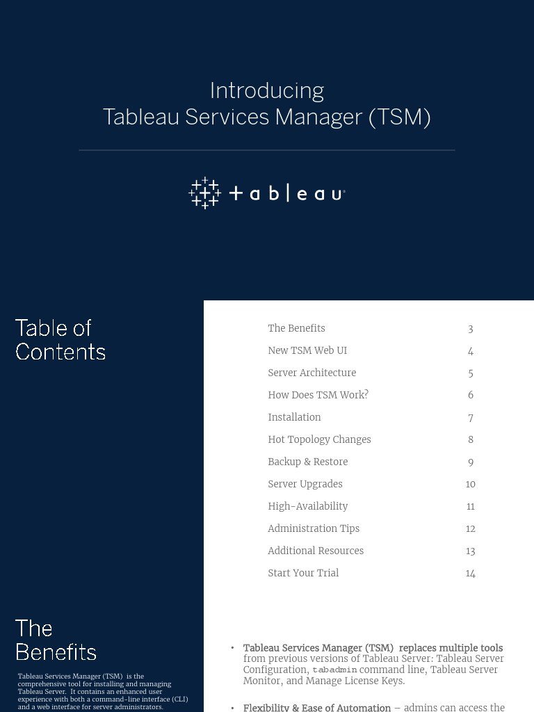 Introducing Tableau Services Manager (TSM) | PDF | Graphical User Interfaces | Command Line ...