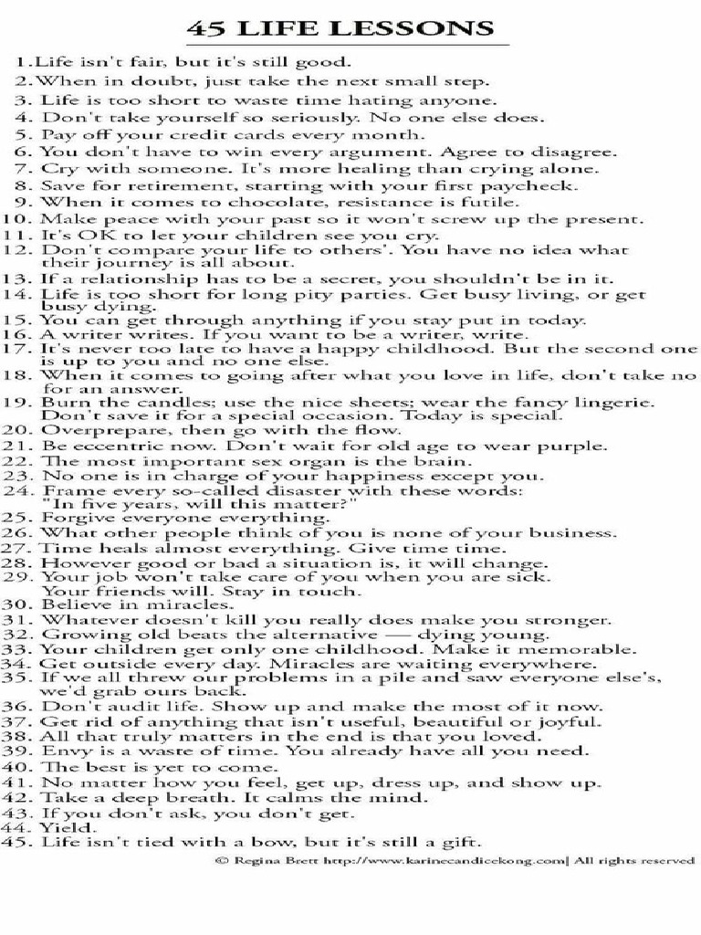 45 Life Lessons | PDF