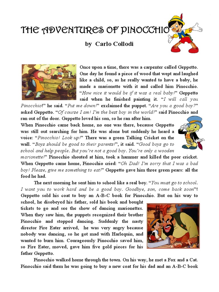 The Adventure of Pinocchio | PDF | Italian Children's Literature ...