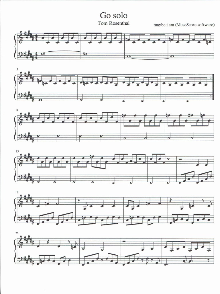 Go Solo Tom Rosenthal Music Sheet by MIA | PDF