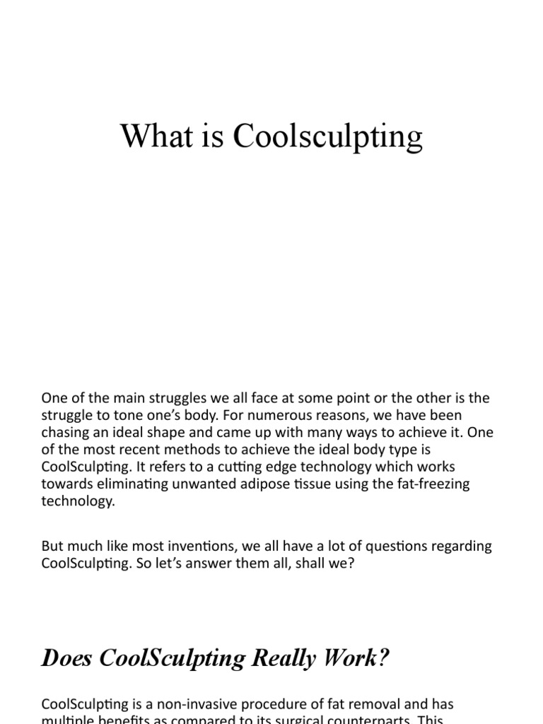 What Is Coolsculpting - Bodycraft | PDF | Self-Improvement