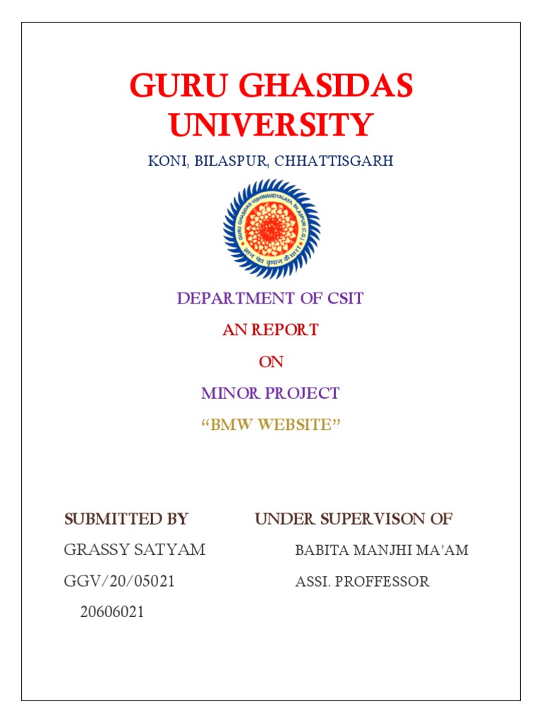 Guru Ghasidas University: Department of Csit | PDF | Html | My Sql