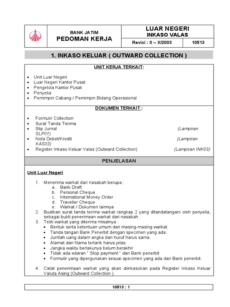 10513-1 Inkaso Keluar (Outward Collection) | PDF
