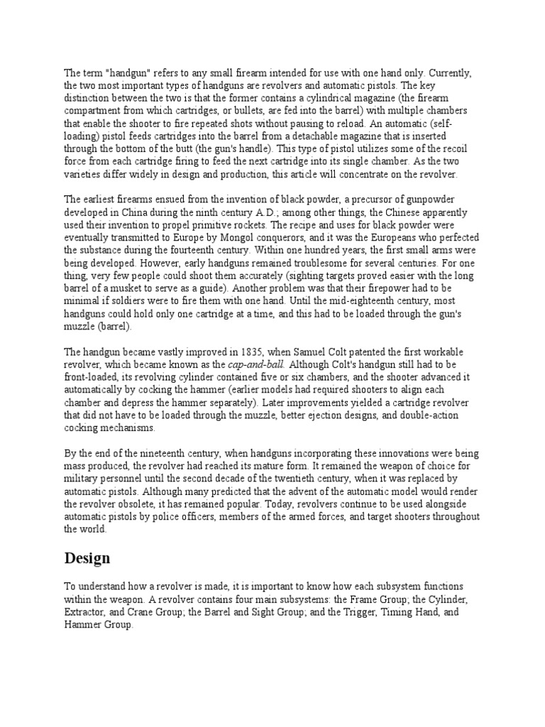 The Anatomy and Manufacturing Process of the Revolver | PDF | Revolver ...