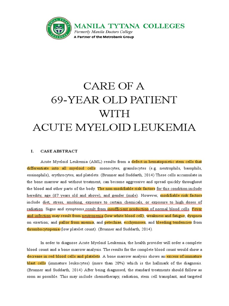 AML Case Study | PDF | Leukemia | White Blood Cell