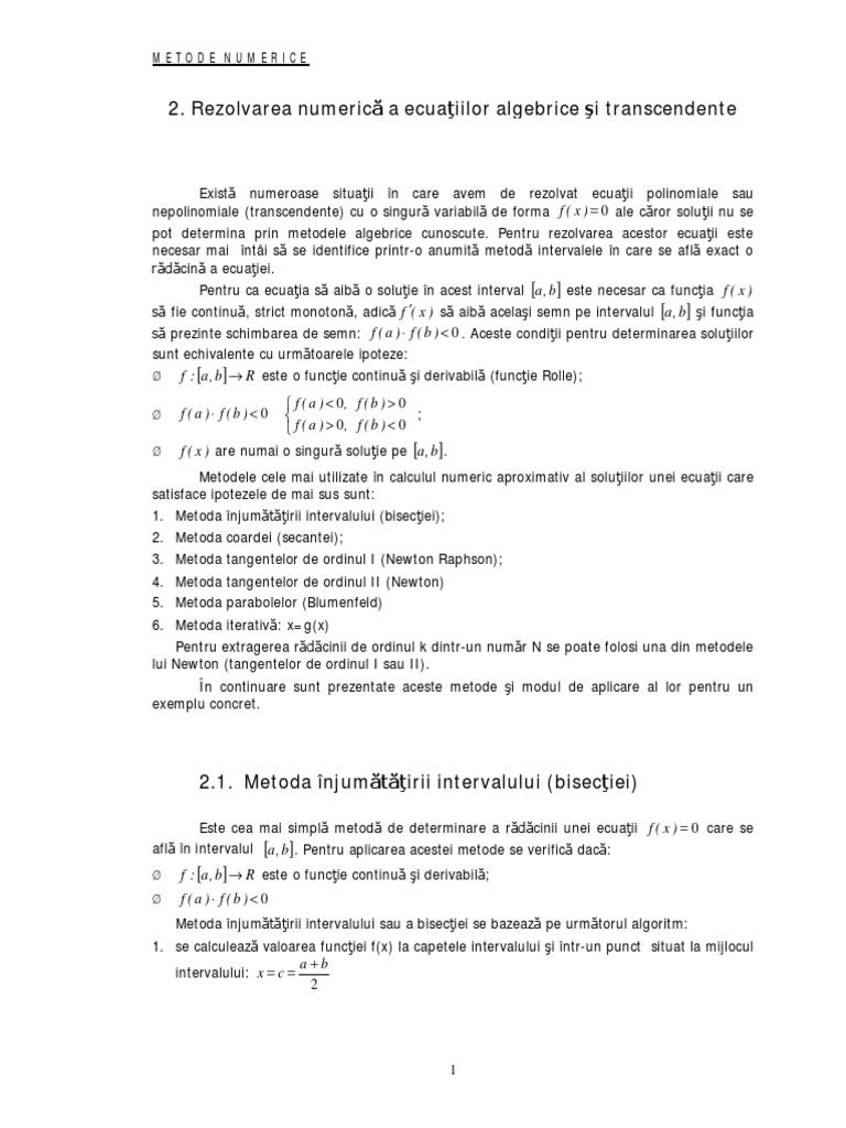 Curs 2 - Metode Numerice | PDF