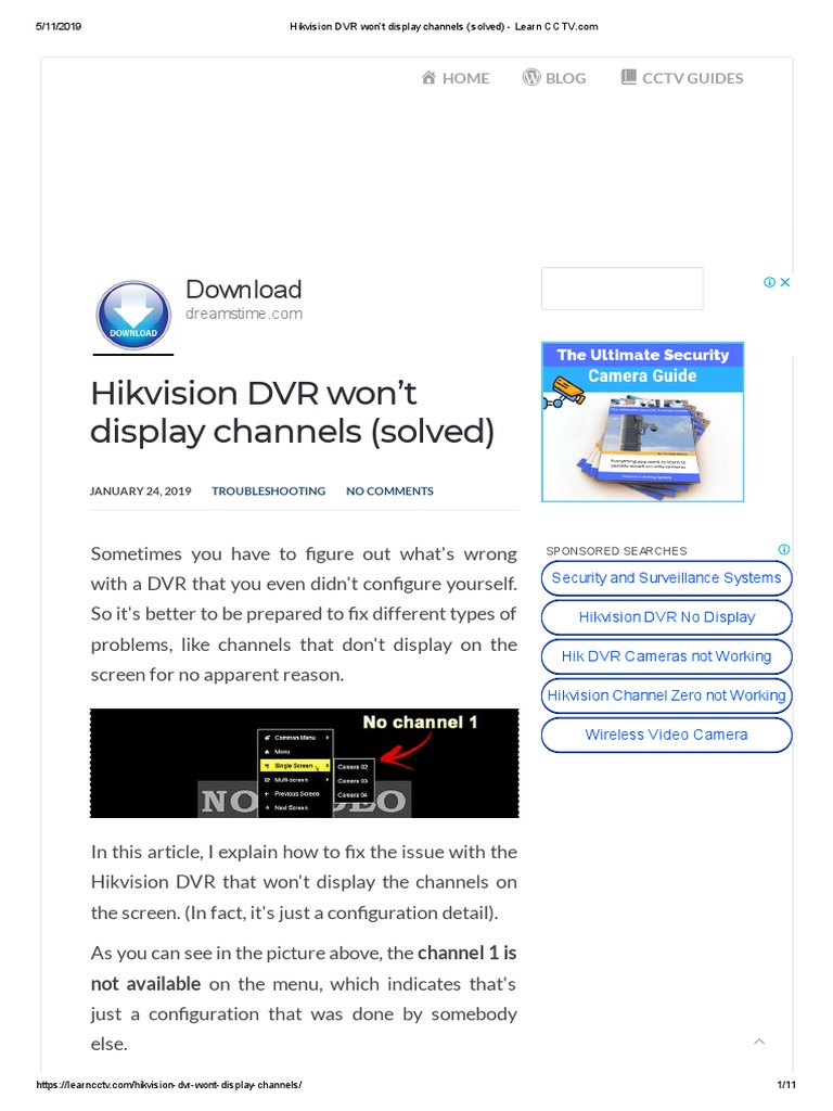 Fixing Hikvision DVR Channel Issues | PDF | Closed Circuit Television ...
