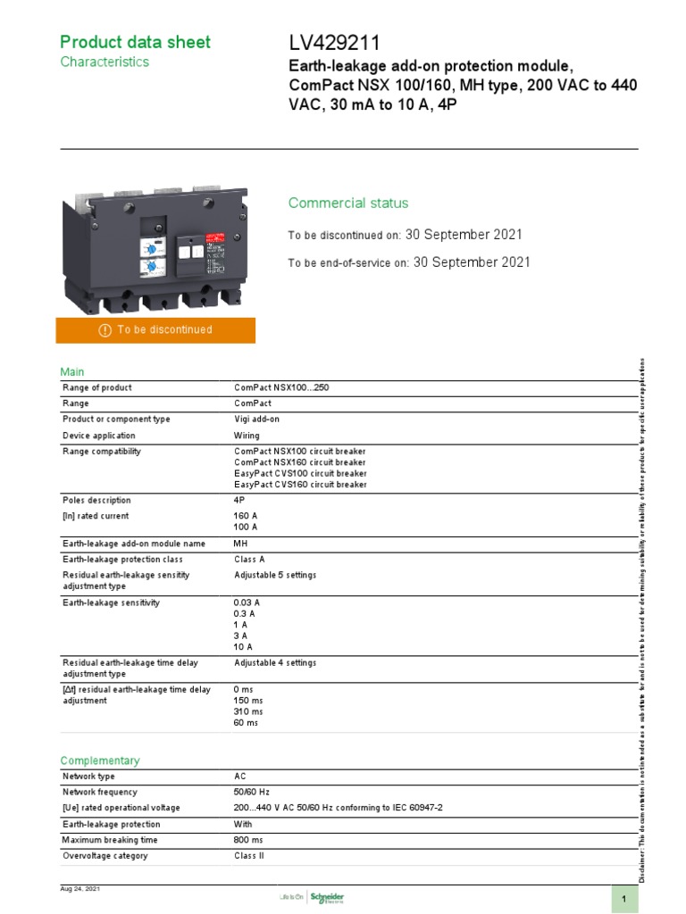 ComPact NSX - LV429211 | PDF | Alternating Current | Electronics