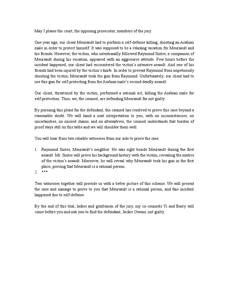 Mock Trial Opening Speech | PDF