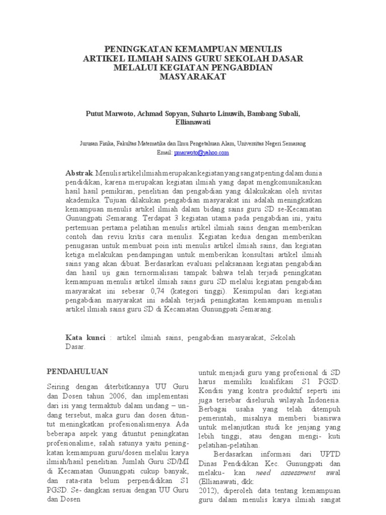 Contoh Artikel Ilmiah | PDF