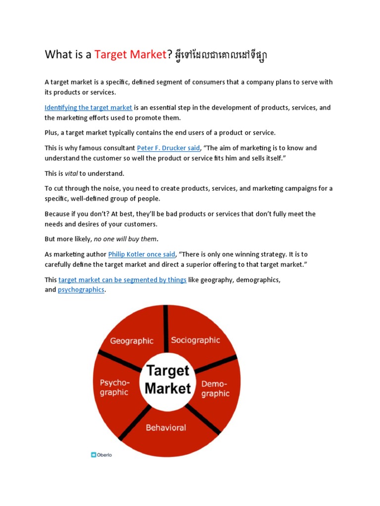 What Is A Target Market | PDF | Target Audience | Marketing