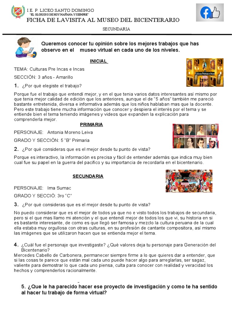 Ficha Visita Al Museo Virtual | PDF | Arte