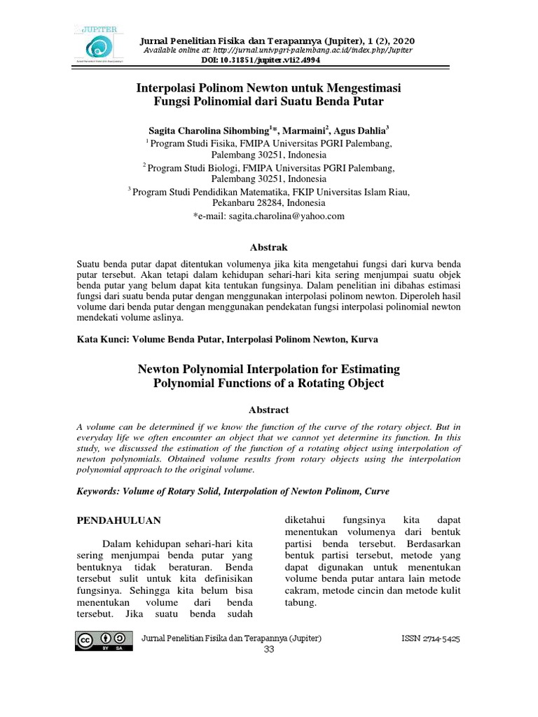 Interpolasi Polinom Newton Untuk Mengestimasi | PDF