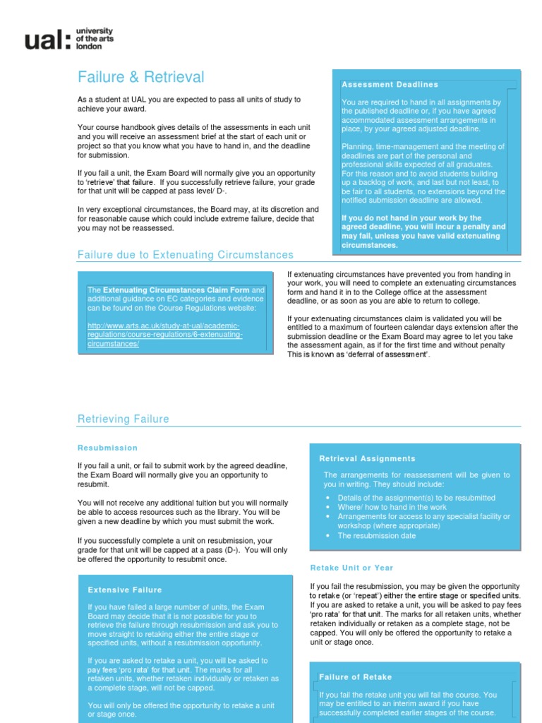 Student Guide To Failure and Retrieval 1819 | PDF | Failure