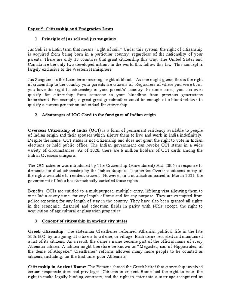 Citizenship and Emigration Laws | PDF | Citizenship | Human Rights