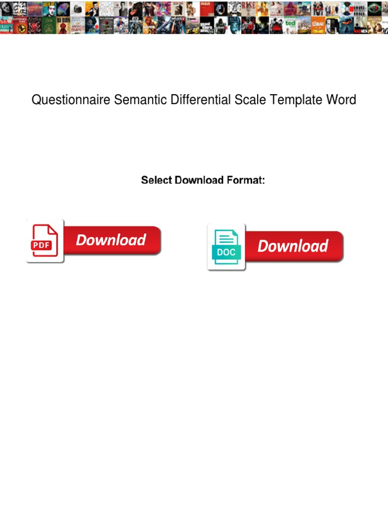 Questionnaire Semantic Differential Scale Template Word | PDF | Survey ...