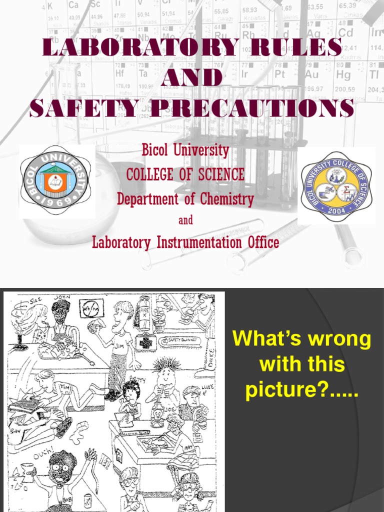 Lab Lec 1a - Laboratory Rules and Safety Precautions | PDF ...