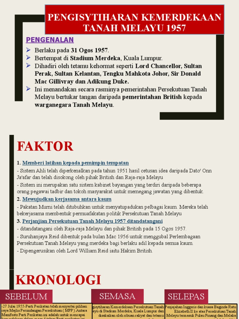 Pengisytiharan Kemerdekaan Tanah Melayu 1957 (PKW) | PDF