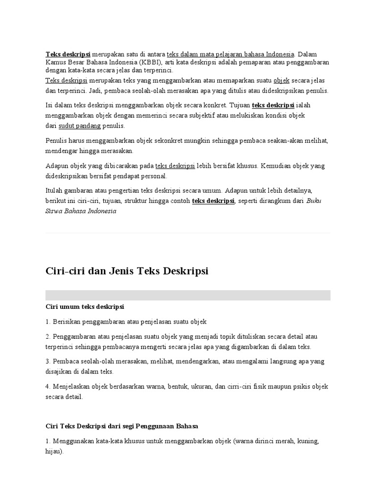 Teks Deskripsi Kelas 7 | PDF