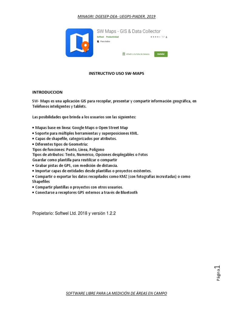 Manual de Uso de SW-Maps en Español | PDF | Sistema de información ...
