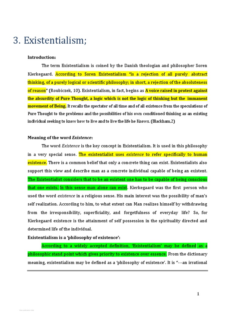 Existentialism Article | PDF | Existentialism | Philosophy