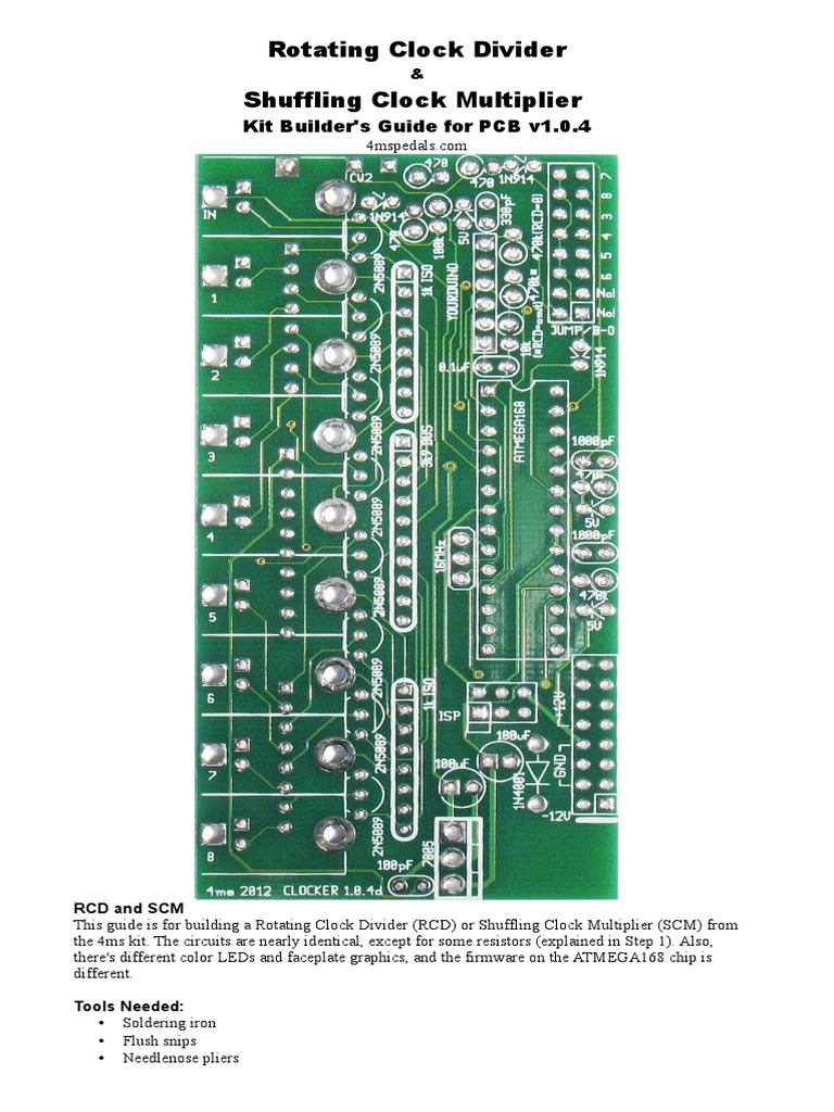 Rotating Clock Divider Shuffling Clock Multiplier: Kit Builder's Guide ...