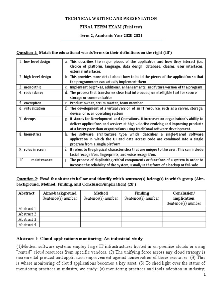 Test Tu Cuoi Ky | Download Free PDF | Educational Technology | Software ...
