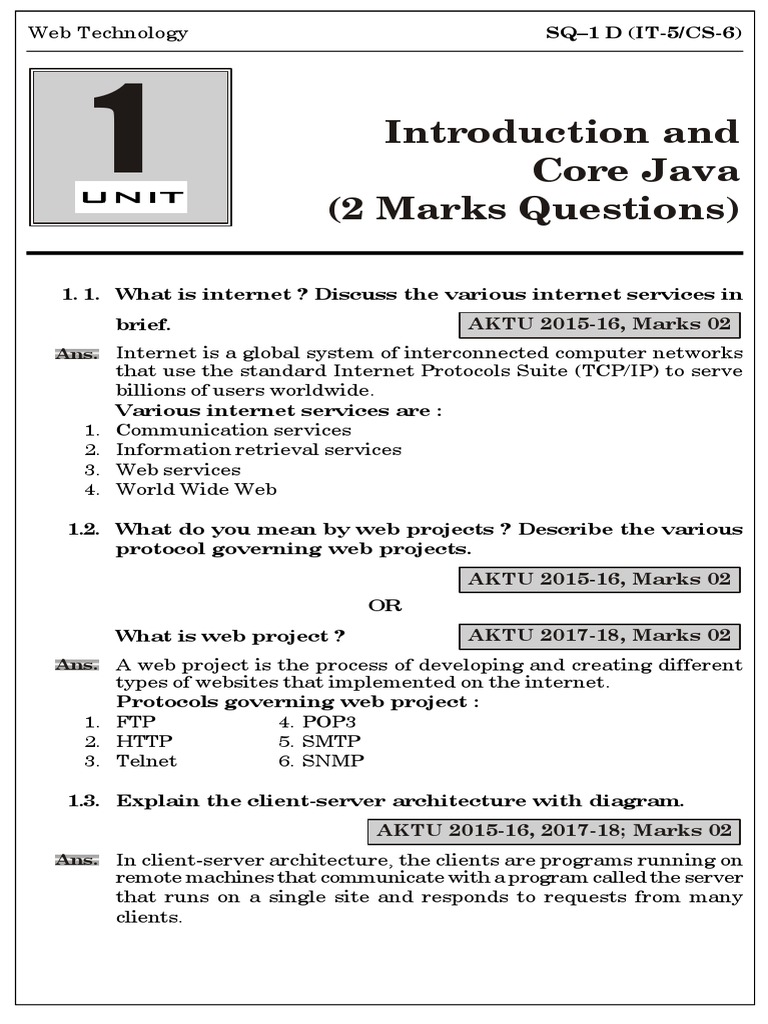 An Overview of Core Java Concepts Assessed on the AKTU Examination ...