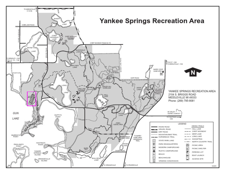 Yankee Springs Map | PDF | Trail | Outdoor Recreation
