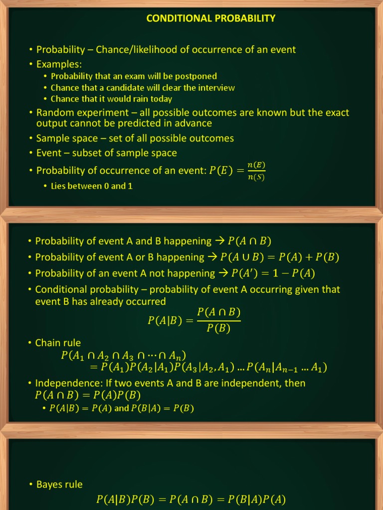 L5 L6 - Conditional Probability | PDF | Probability | Probability And Statistics