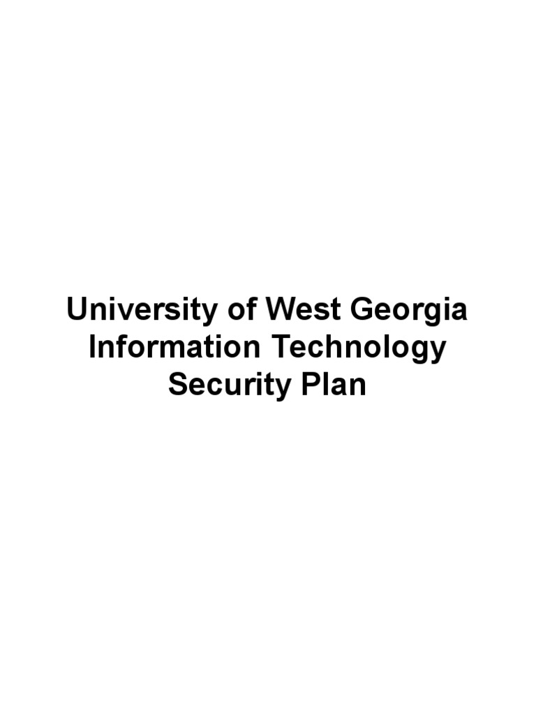 UWG IT Security Plan | PDF | Computer Network | Information Security
