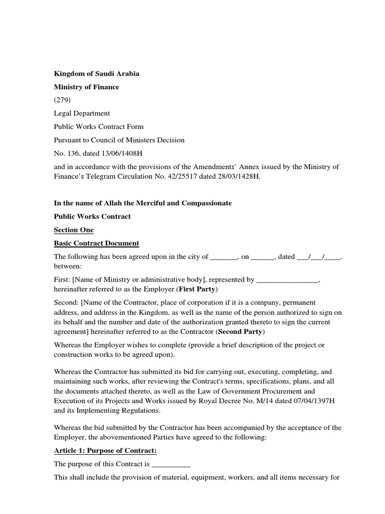 Public Works Contract | PDF | Employment | Legal Liability