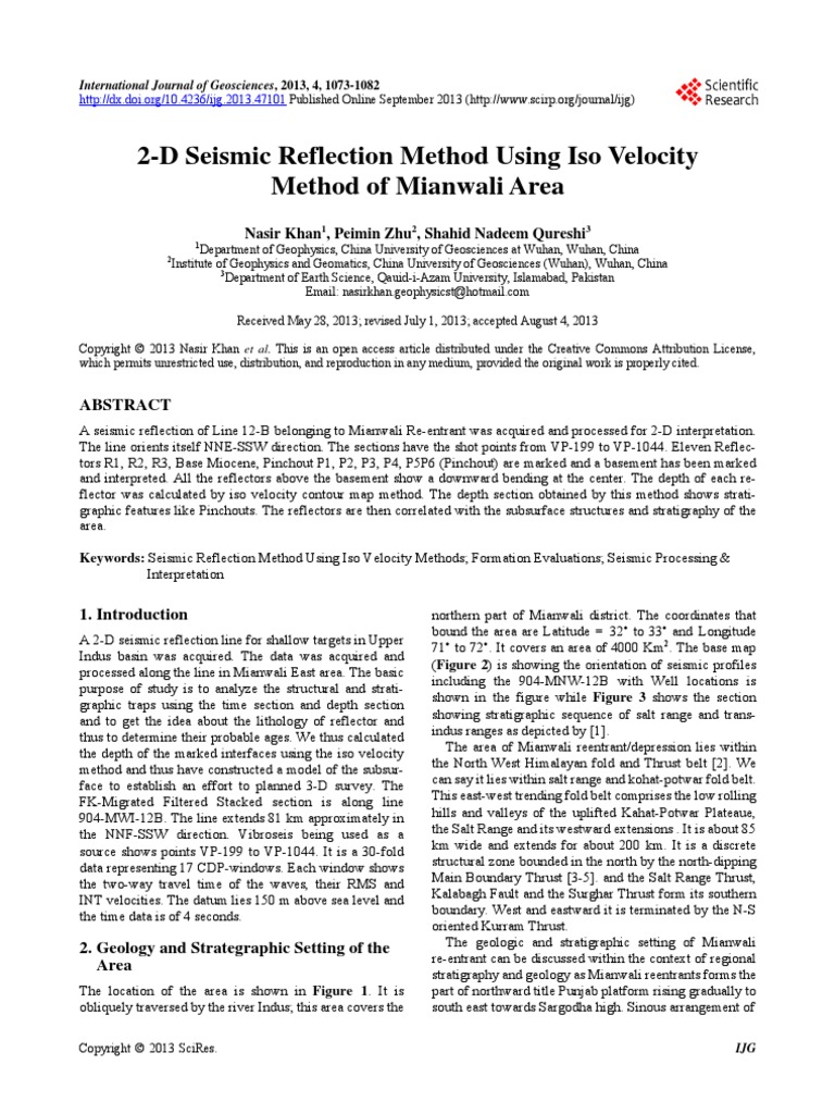 2 D Seismic Reflection Method Using Iso | PDF | Geology | Earth Sciences