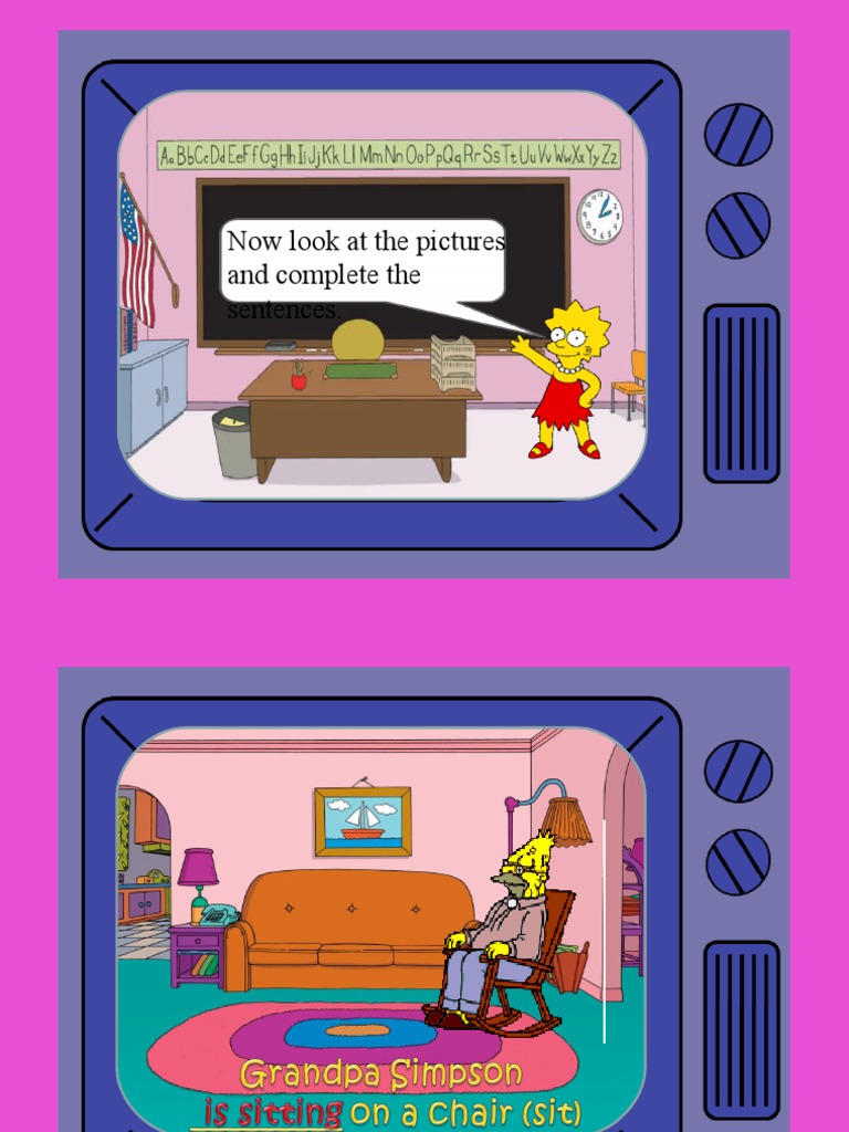 The Simpsons Present Continuous Part2 Games Picture Description ...