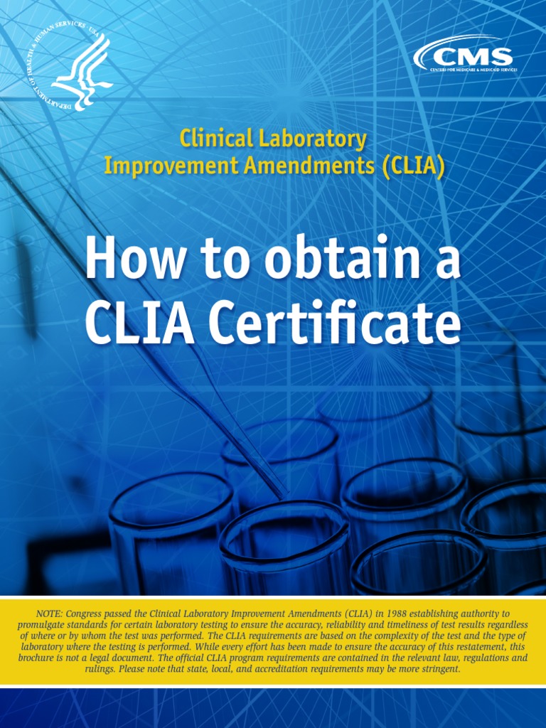 How Obtain CLIA Certificate - Brochure | PDF | Health Sciences | Medicine