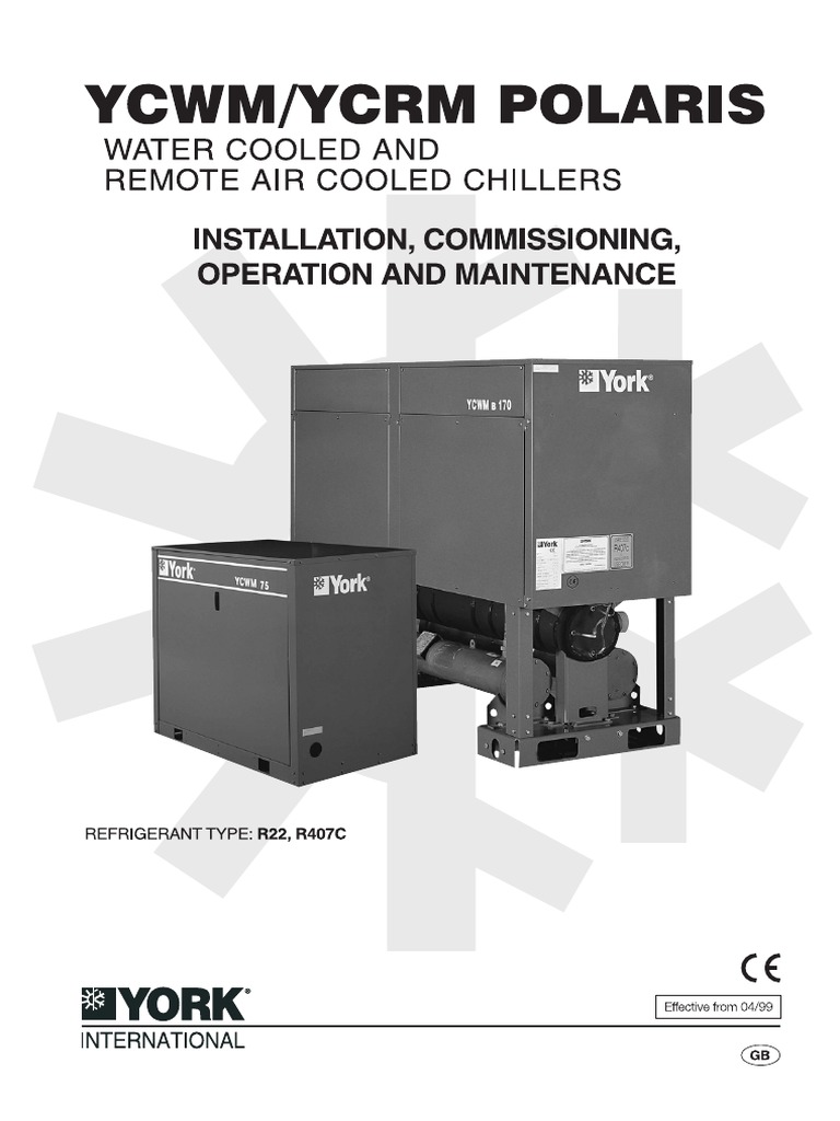 York YCWM/YCRM Chiller Manual | PDF | Heat Exchanger | Water