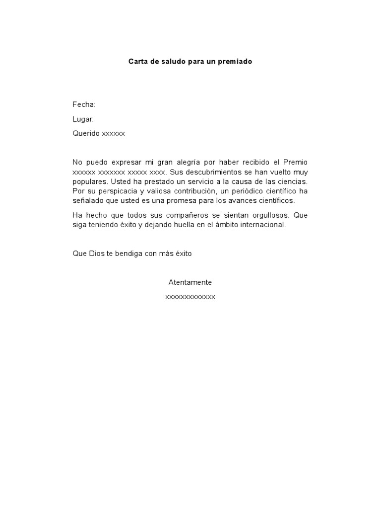 Carta de Saludo Formal | PDF