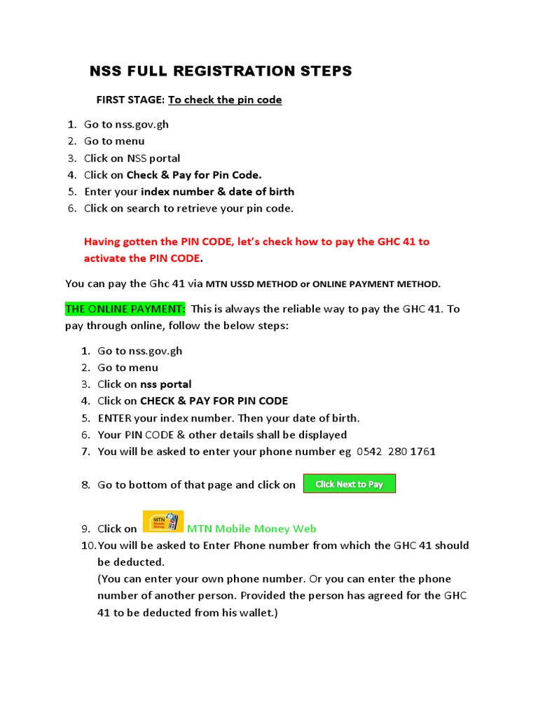 NSS Registration Procedure - New | PDF | Identity Document