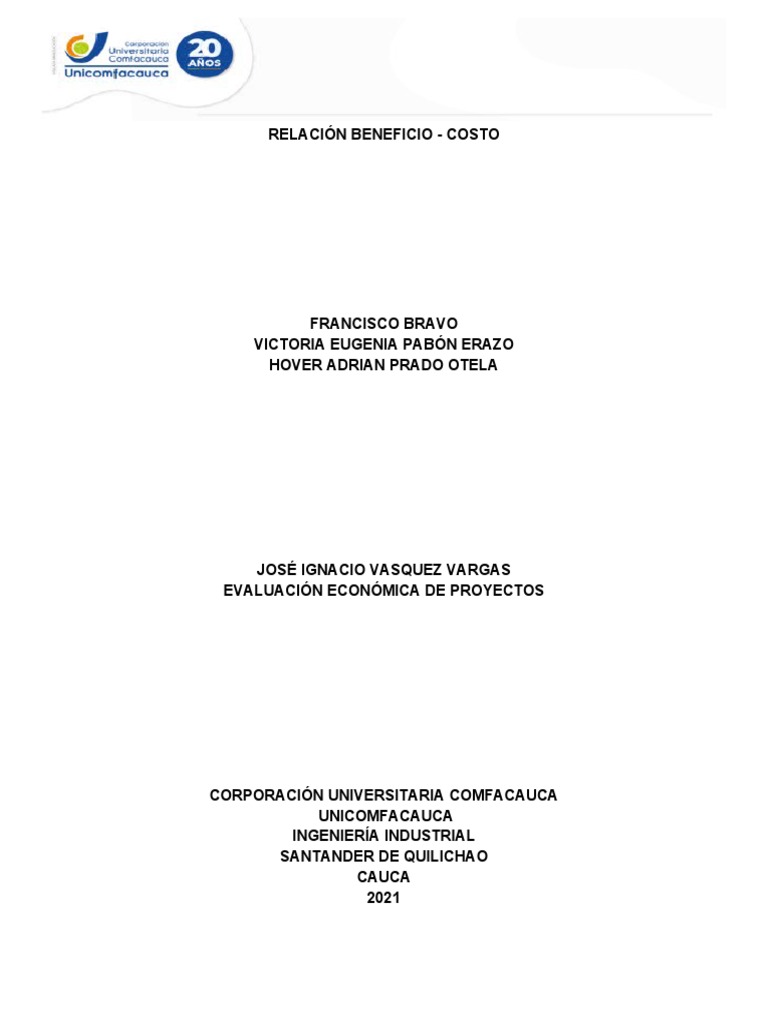 Análisis de Relación Beneficio-Costo | PDF | Economias