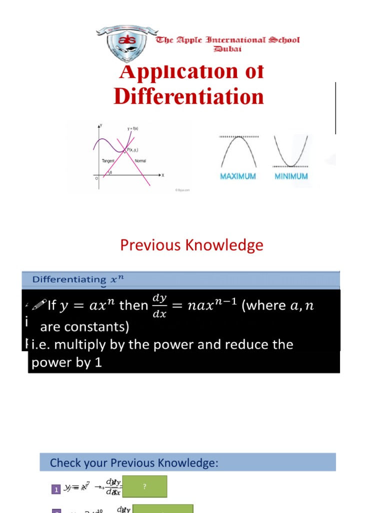Application of Differentiation | PDF | Derivative | Theoretical Physics