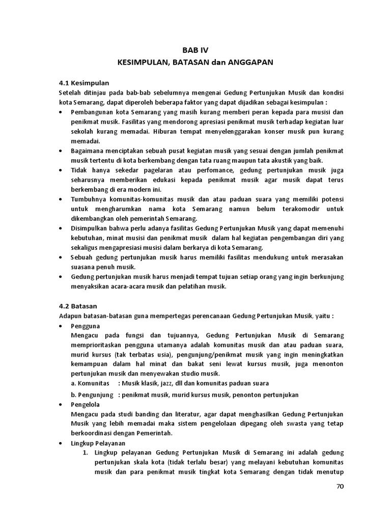 Bab Iv Kesimpulan, Batasan Dan Anggapan | PDF