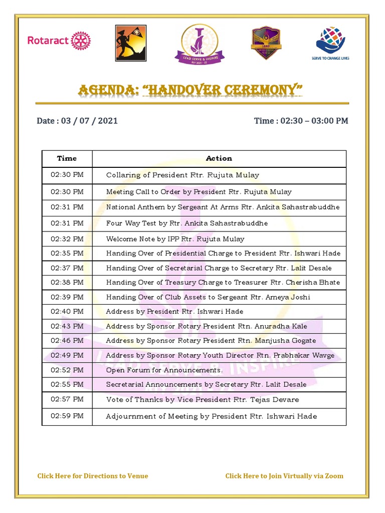 Handover Ceremony - Minutes | PDF | Non Profit Organizations | Mutual ...