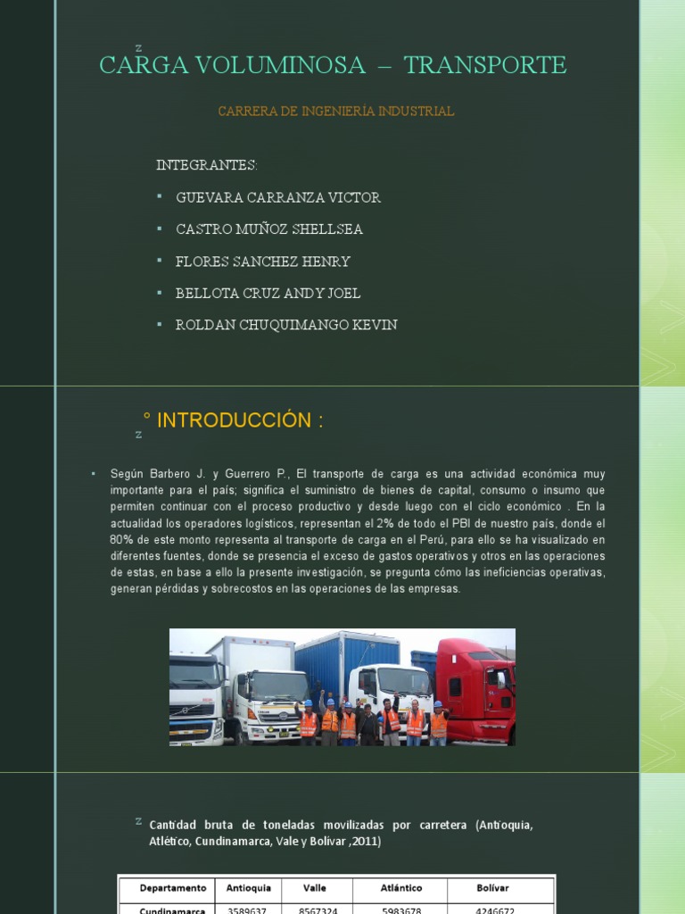 Carga Voluminosa - Transporte | PDF | Logística | Transporte