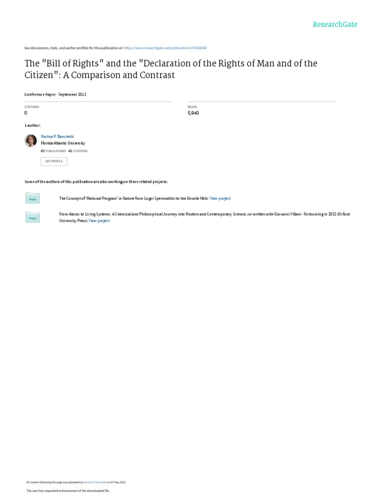 The Bill of Rights and The Declaration of The Rights of Man and of The ...