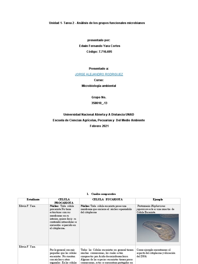 Tarea2 Microbiolog A Ambiental FINAL | PDF | Biología Celular) | Citoplasma